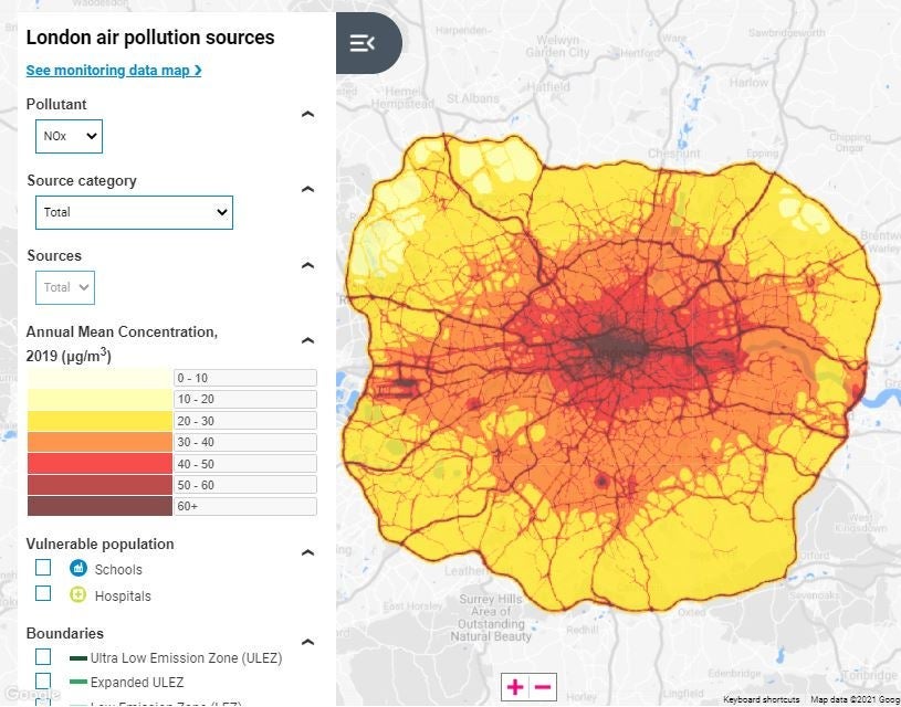 Discover what’s causing air pollution in London with this interactive ...